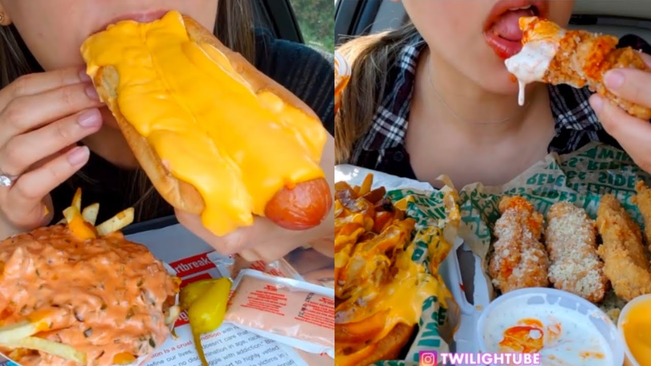 #2 TWILIGHT ASMR *EATING FAST FOOD ONLY* mukbang compilation - YouTube