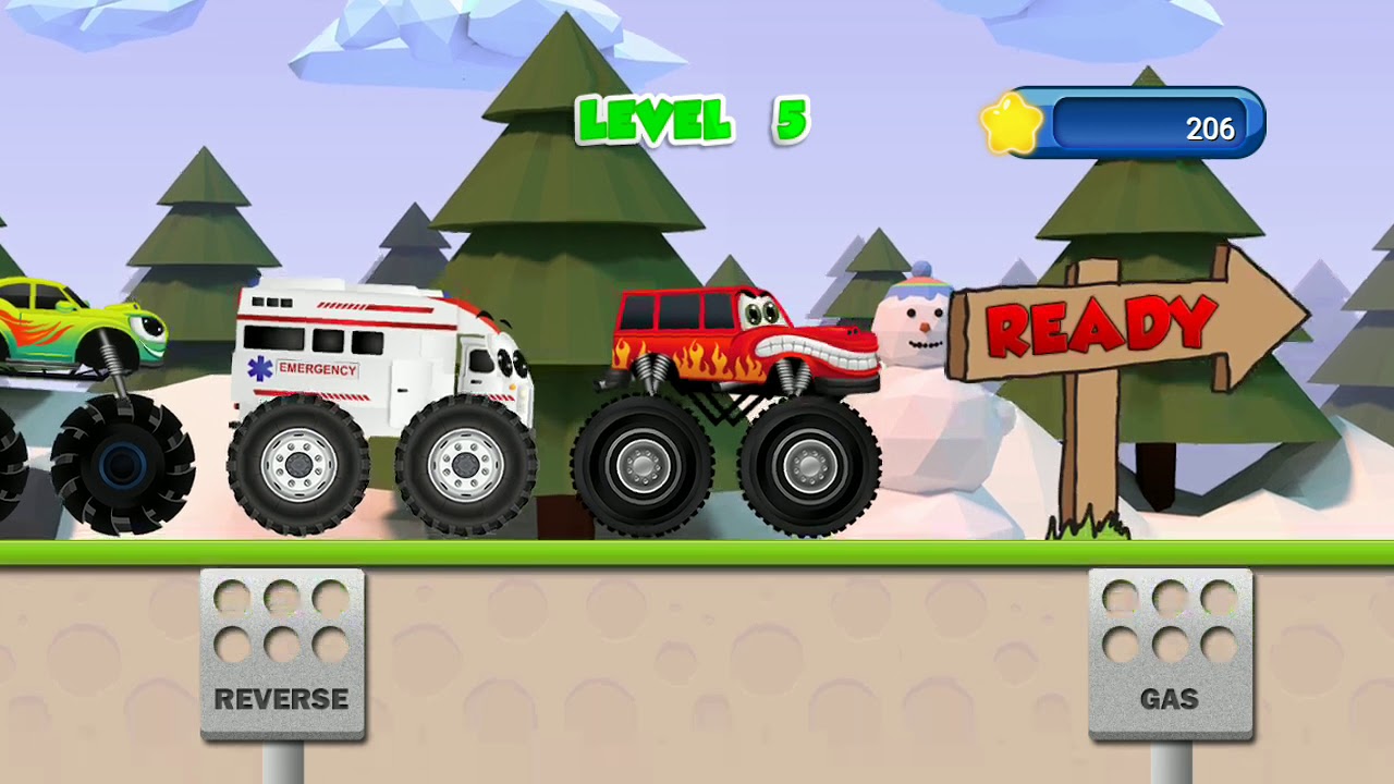 Monster Trucks kids racing level-5 - YouTube