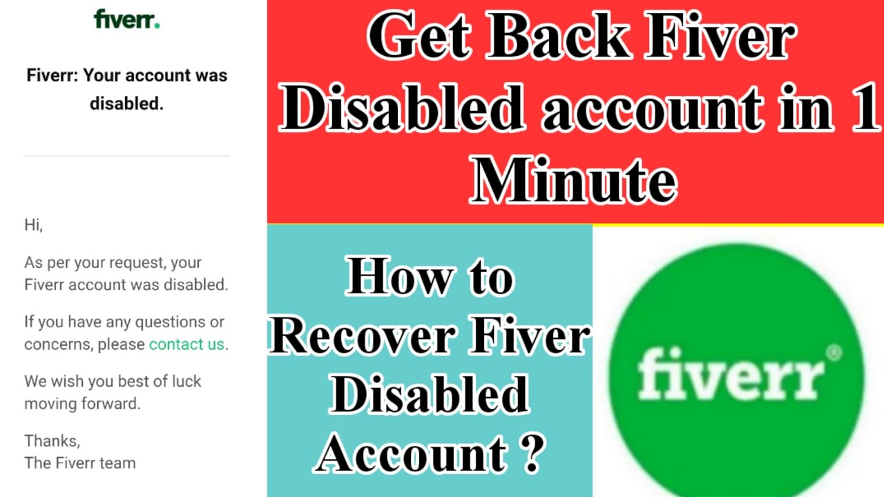 How to reactivate your Fiverr disabled account? | My Fiver account ...