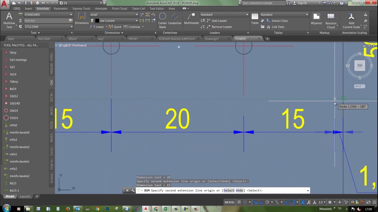 Autocad 2018 Akıllı Ölçülendirme Smart Dimension - YouTube