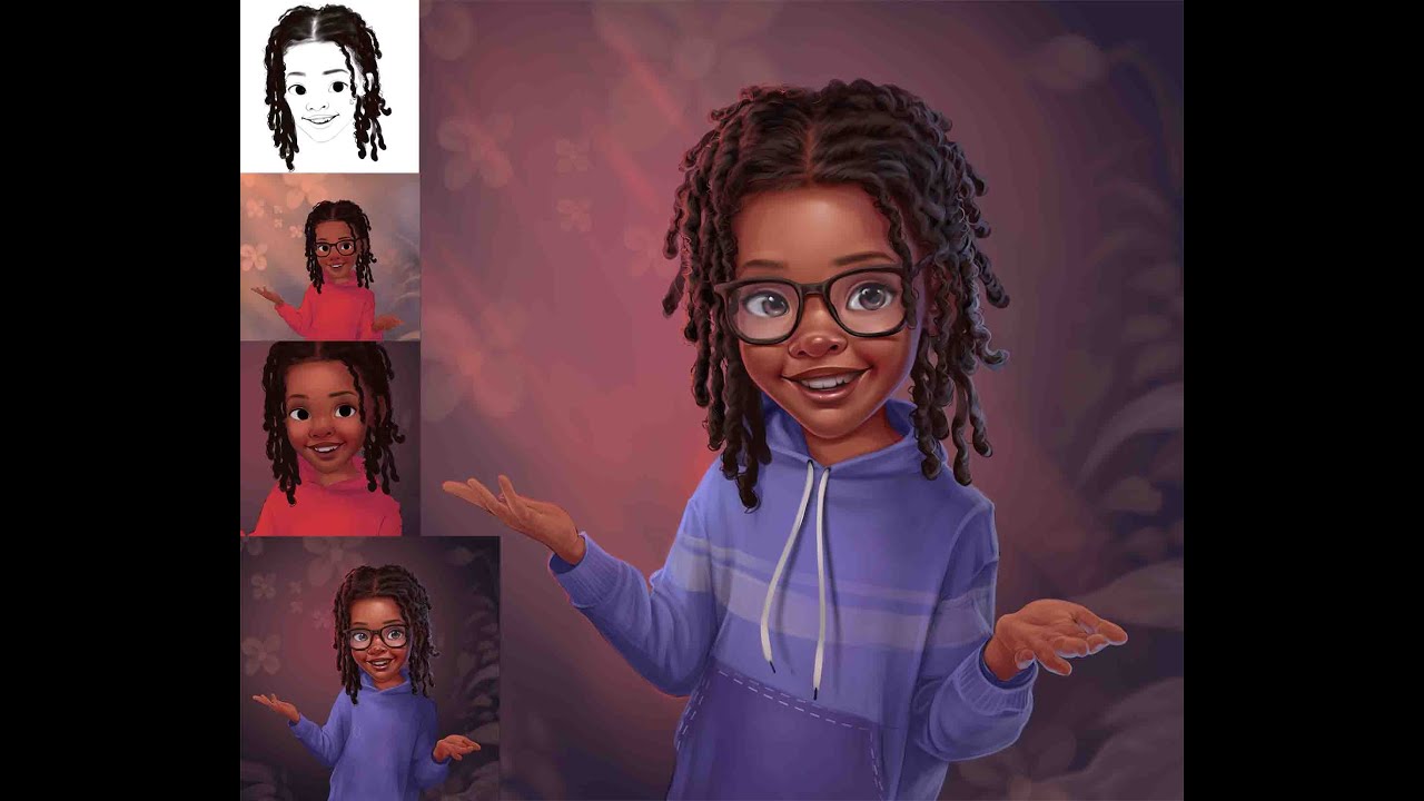 How to draw a 3D style Character design. - YouTube