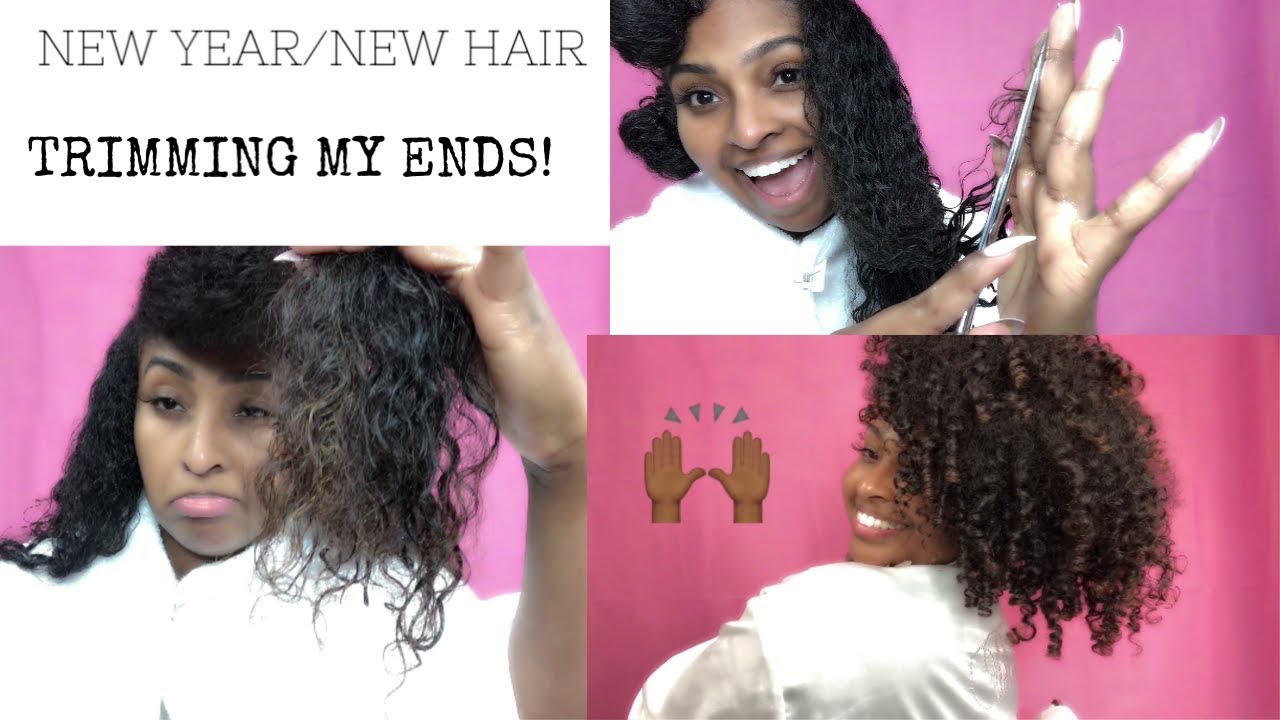 How to Trim Split Ends...New Year/New Hair!!!! - YouTube