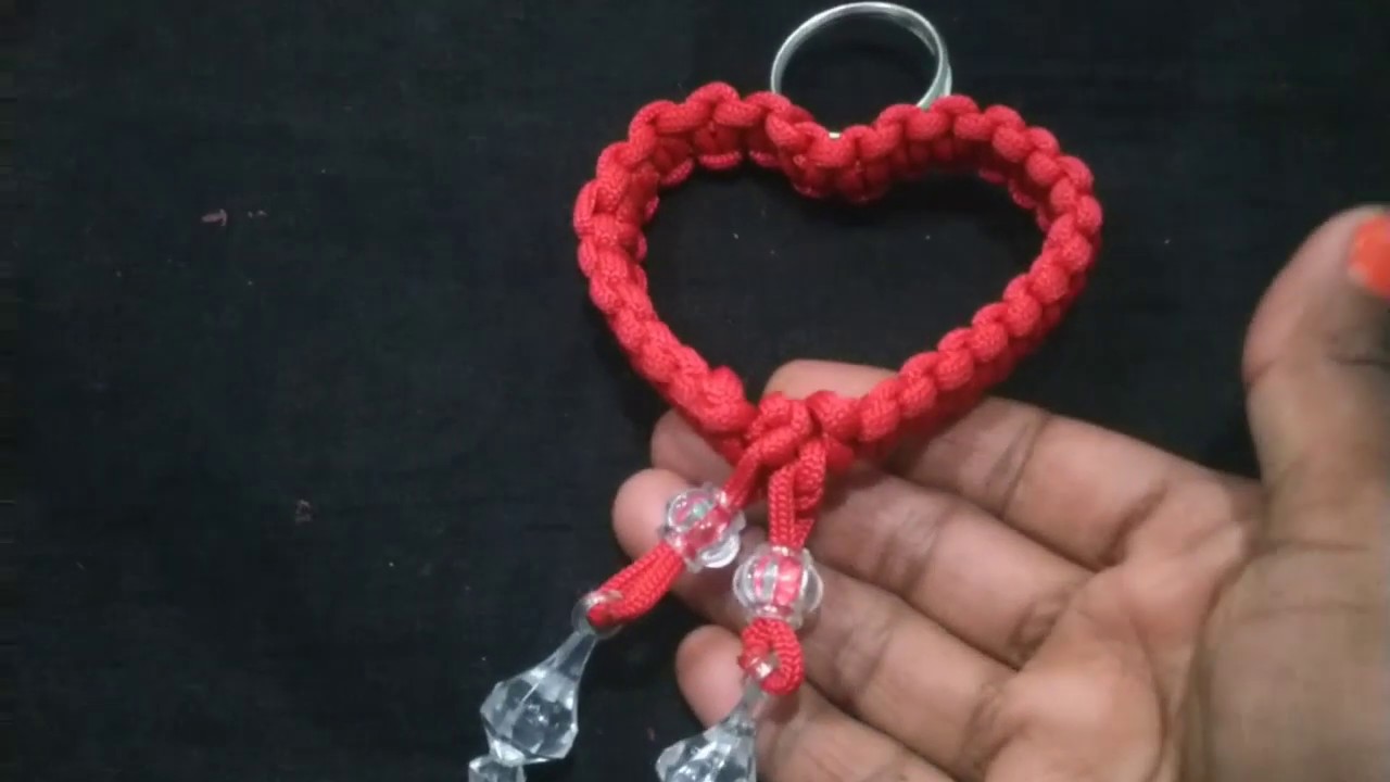 Simple Macrame heart shape Keychain/how to make simple and easy Macrame ...