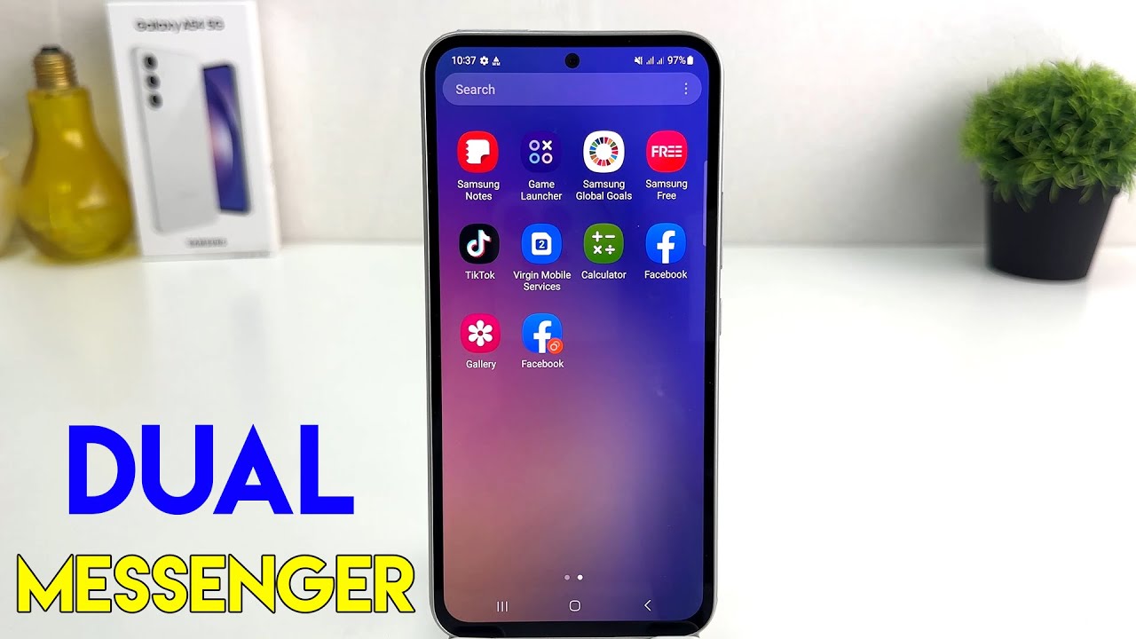 How To Enable Dual Messenger In Samsung Galaxy A54 - YouTube