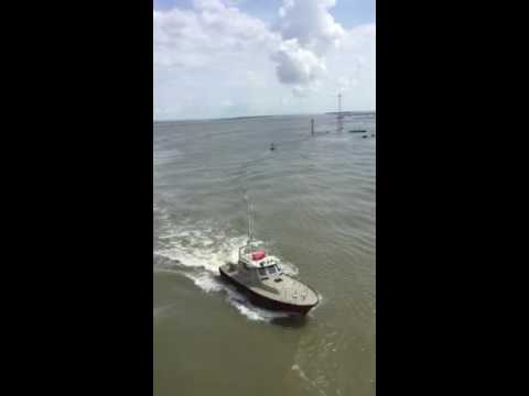 Deep draft ship heading out of SW Pass of the Mississippi River - YouTube