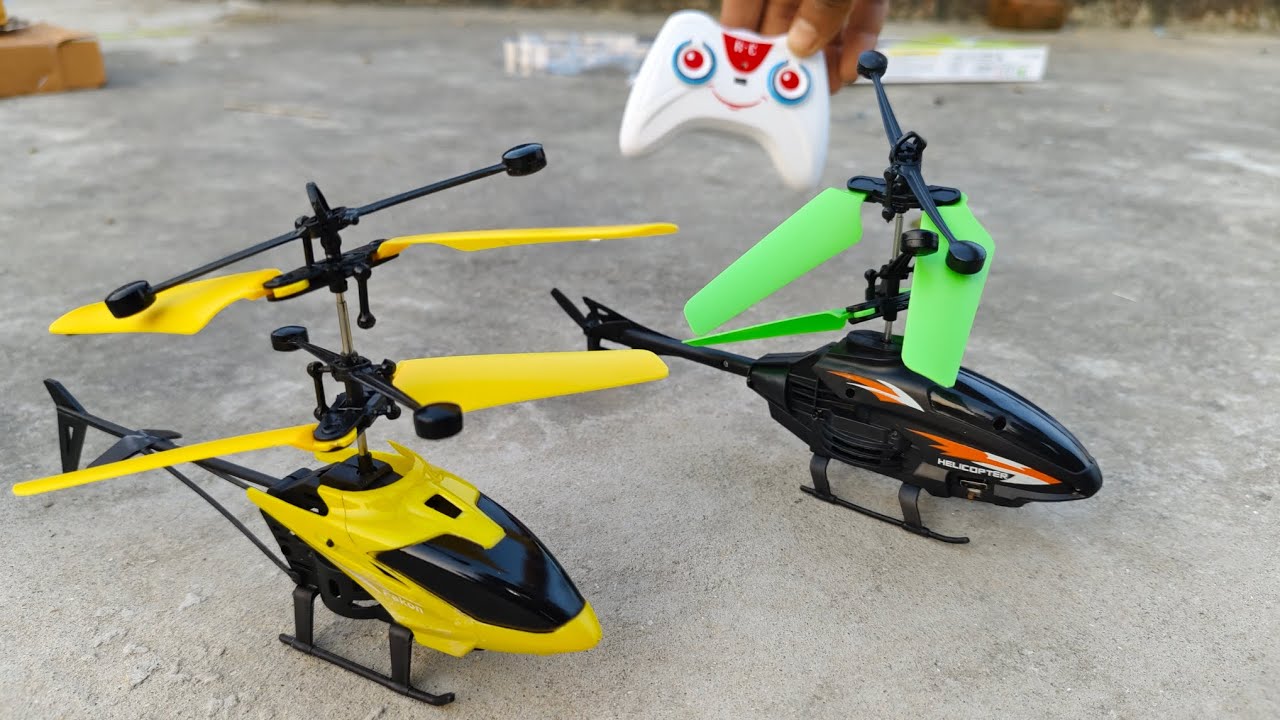 Mini remote control yellow helicopter flight test Unboxing video - YouTube