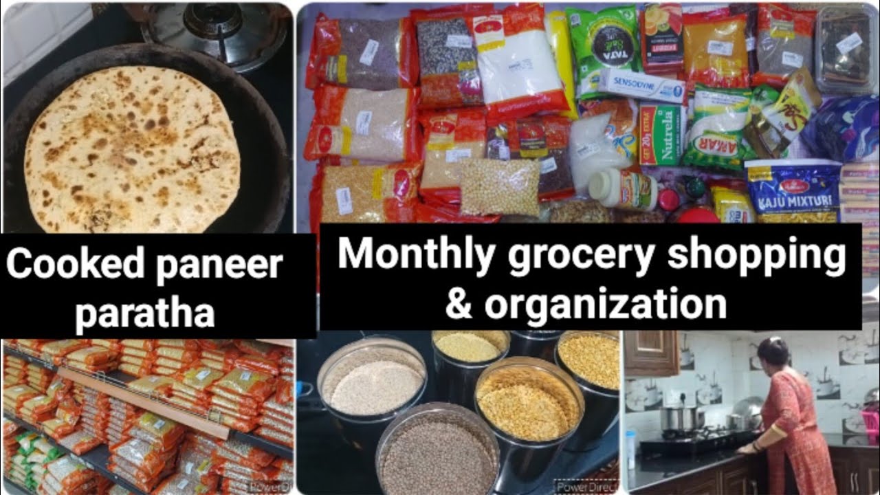 Monthly grocery shopping & organization | cooked Paneer paratha | AS ...