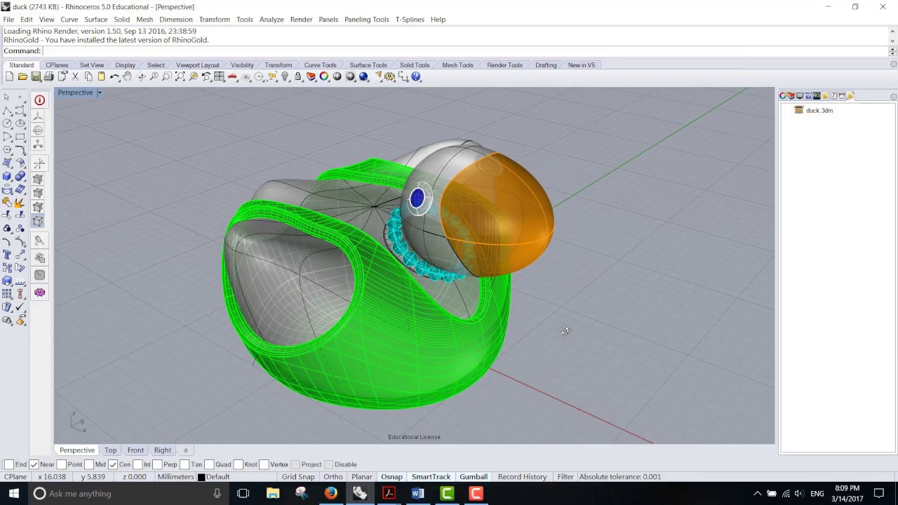 Rhino 3D CAD Technique #3- How to Make T-Shirt for Rubber Duck Model in ...