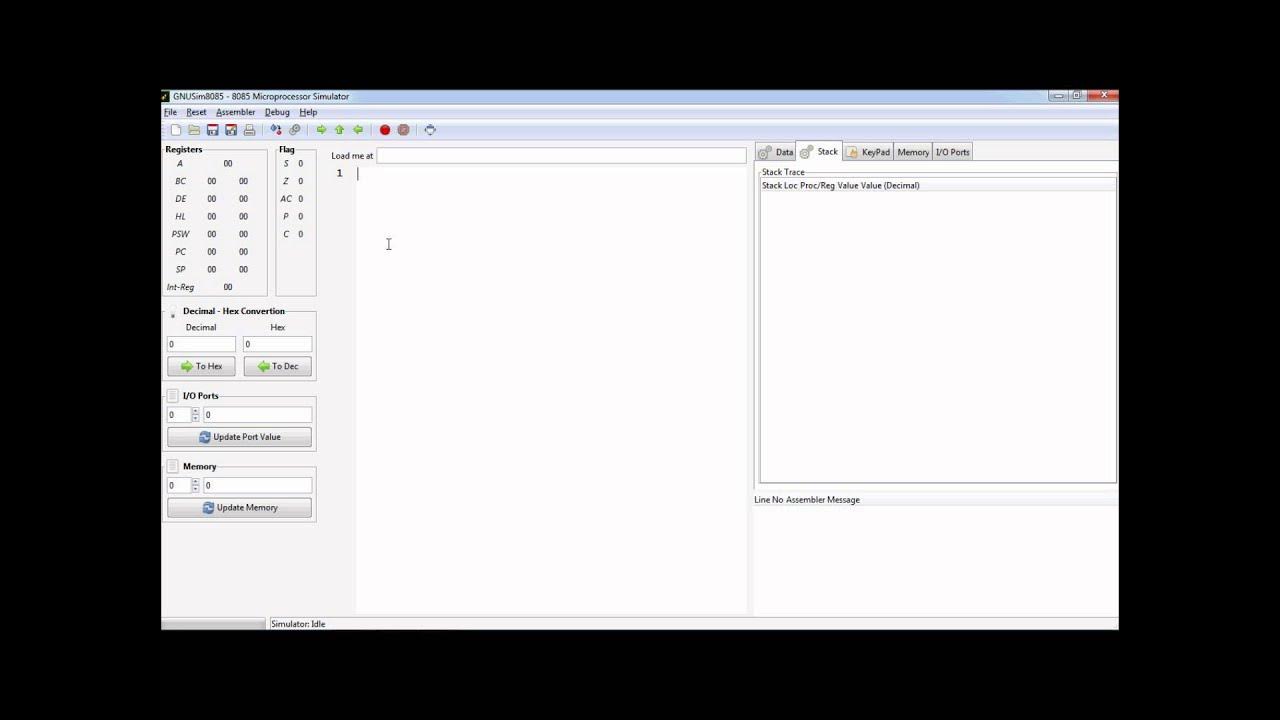 8085 simulator with an example of GNUSim8085 simulator - YouTube