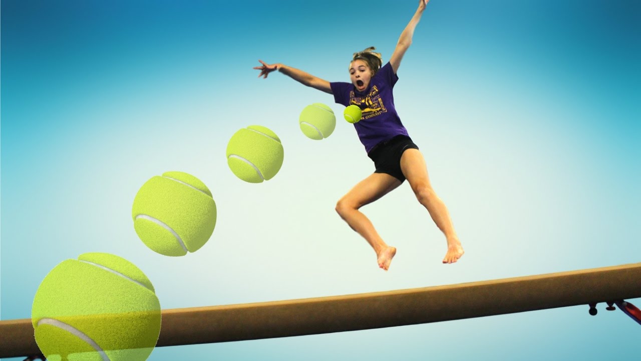 BALANCE BEAM DODGEBALL | TheCheernastics2 - YouTube