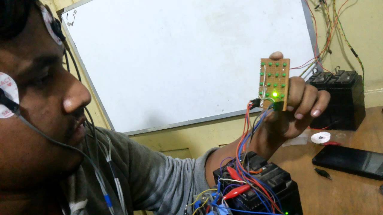 Electrooculogram (EOG) depended control system (Led light array) - YouTube