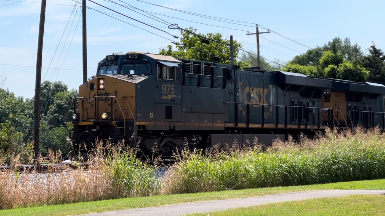 CSX ES44AH 975 Leads Manifest M582-19 on 6/21/24 - YouTube