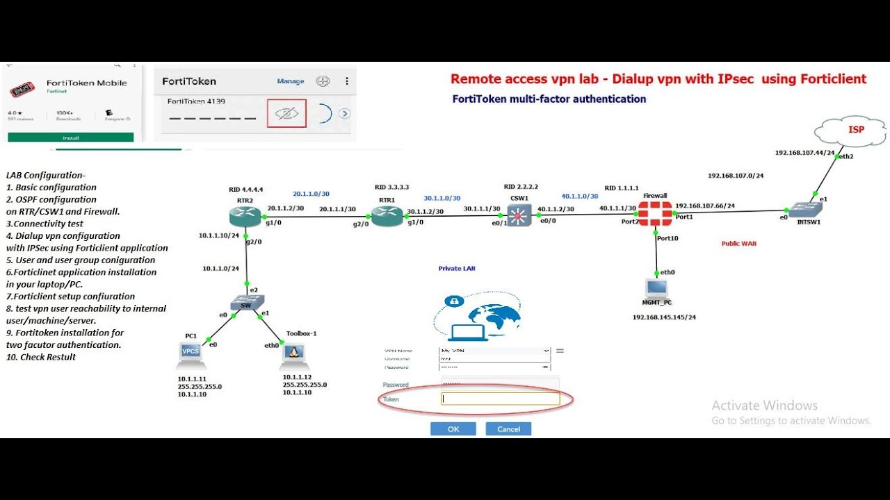 Fortigate Forticient vpn lab setup - YouTube