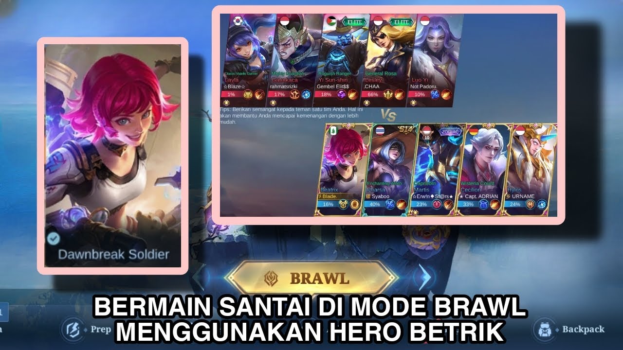 Bermain mobile legends menggunakan hero Betrik - YouTube