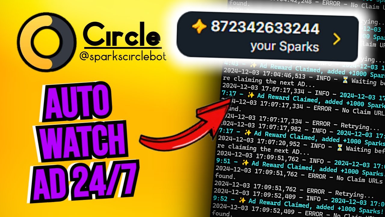 Automatically Watch UNLIMITED AD in Circle BOT! - YouTube