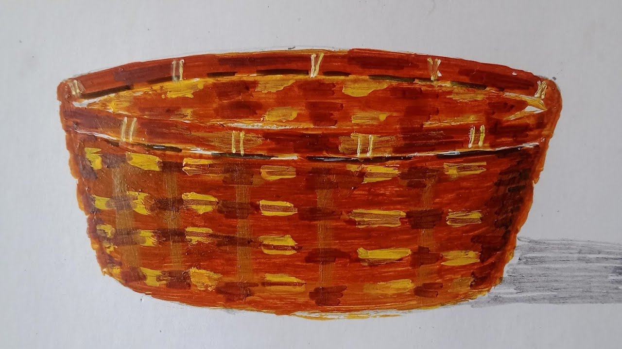 How To Draw A Bamboo Basket # Drawing A Basket In Easy Steps - YouTube