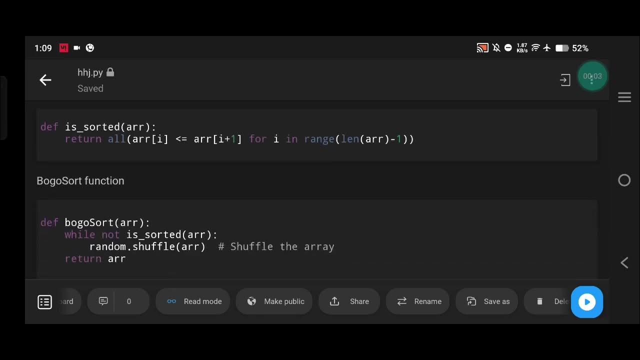 Python Program for BogoSort (Permutation Sort) Algorithm - YouTube