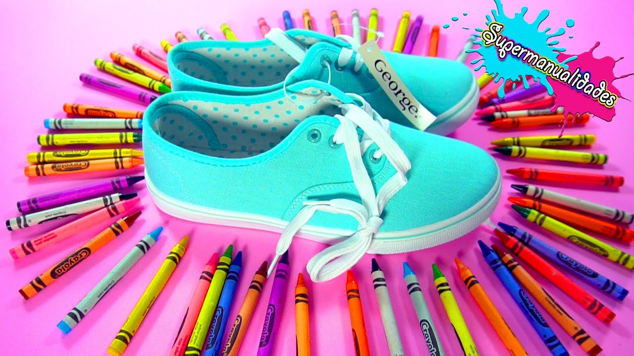 Pintando mis tenis con Crayolas derretidas - Supermanualidades - YouTube
