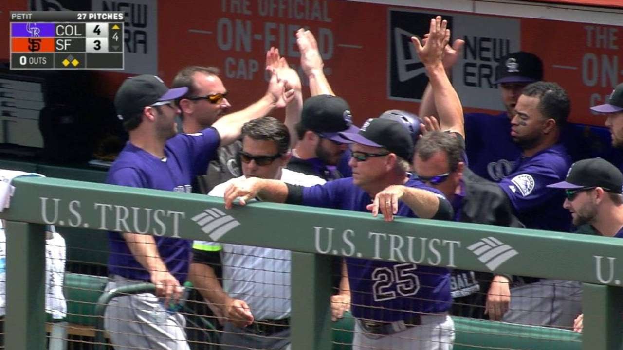 COL@SF: Rusin helps own cause with RBI single - YouTube