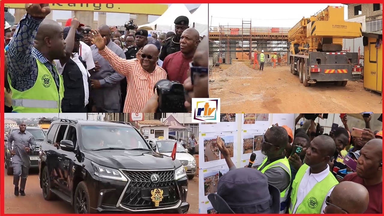 President Akufo-Addo visits Kumasi Maakro Interchange Project. - YouTube