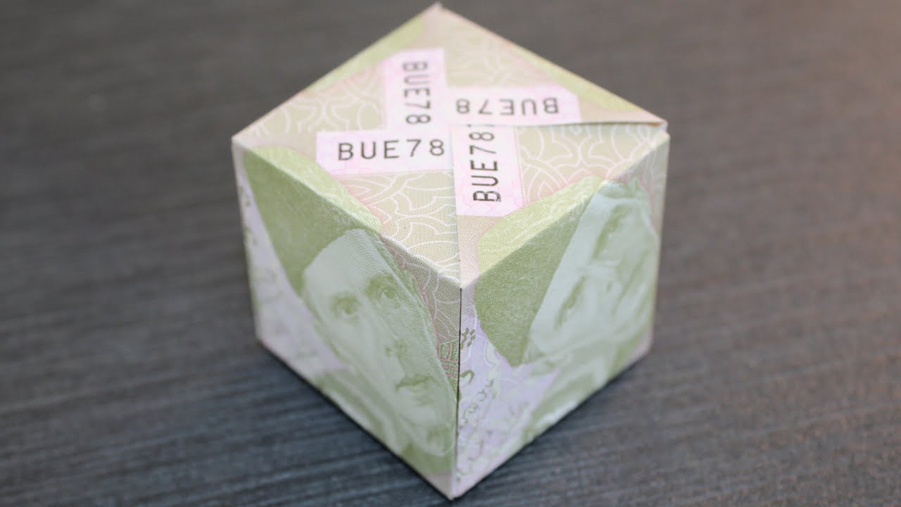 How To Fold: A Money Origami Cube - YouTube