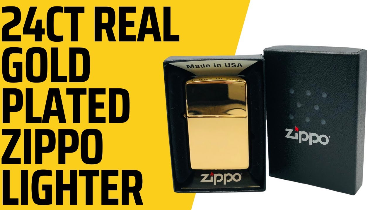 24ct Real Gold Plated Classic High Polish Zippo Lighter - YouTube