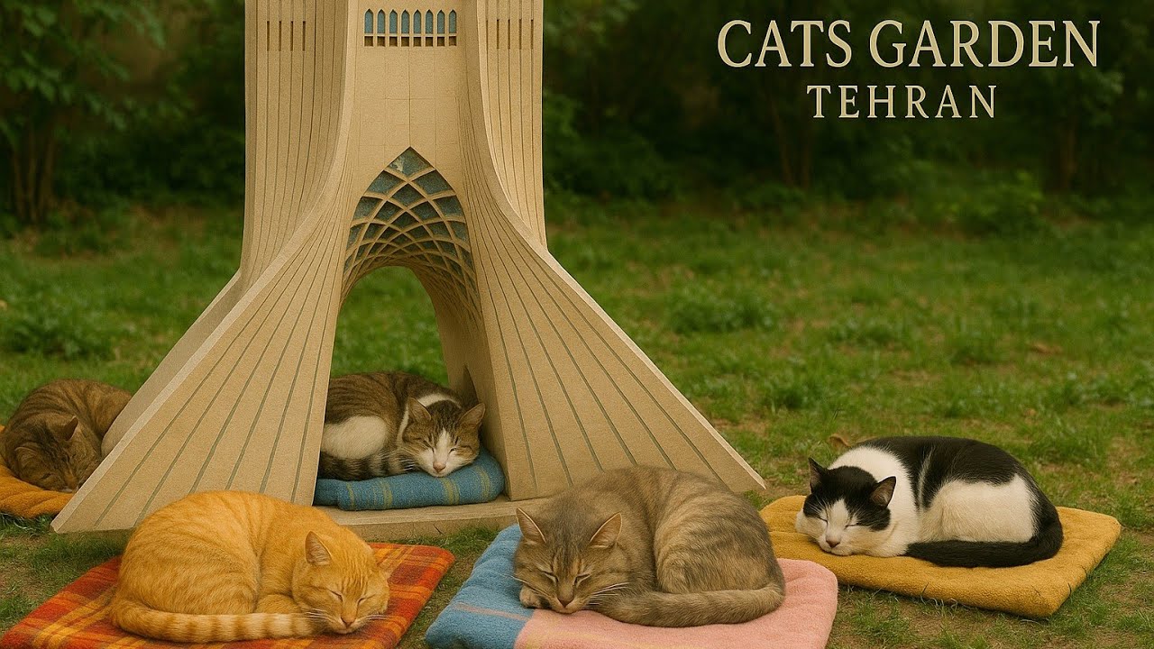 Cat Life in Iran Cute cats relaxing on Tehran Art Garden - YouTube