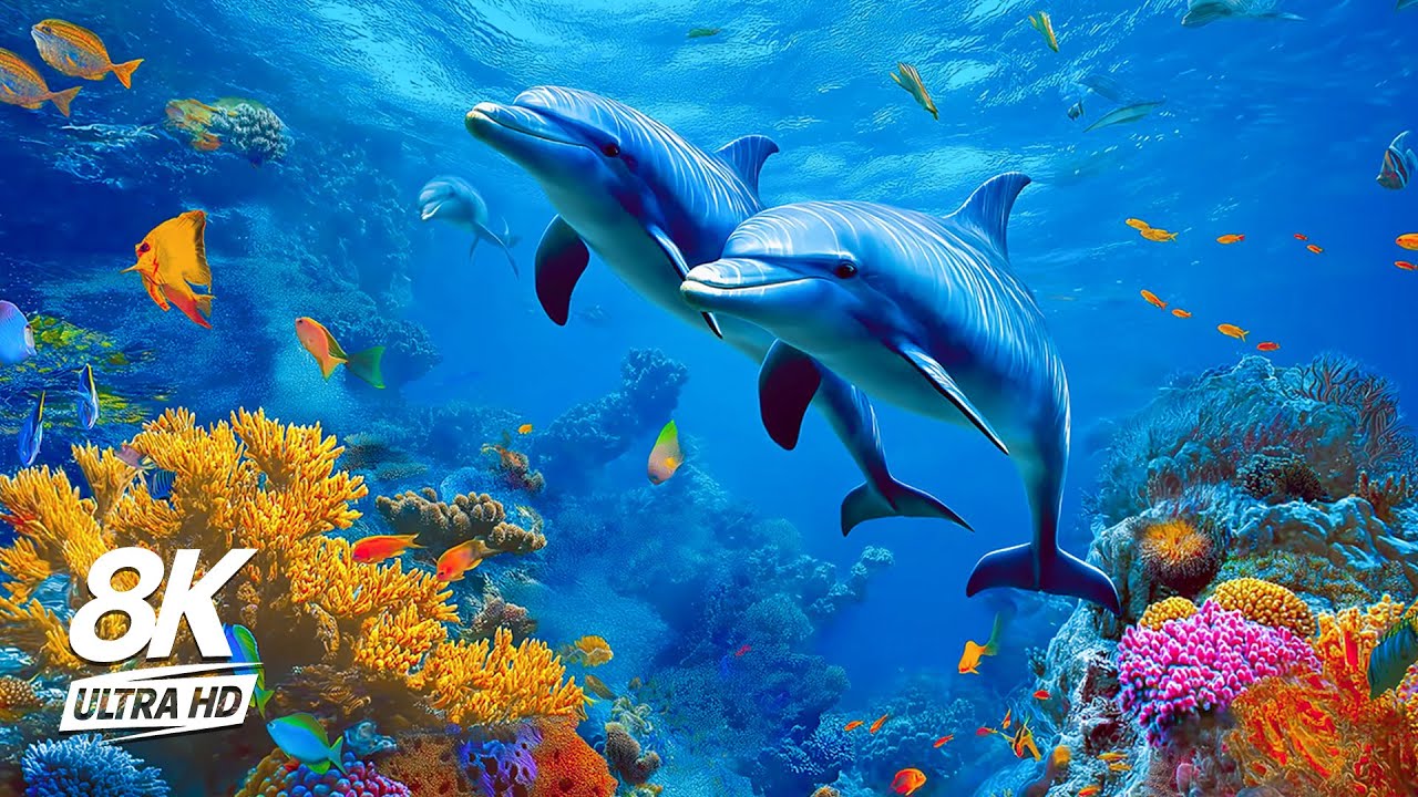 8K Shark Aquarium 🦈 | Watch Sharks Glide Through a Calm, Living Ocean ...
