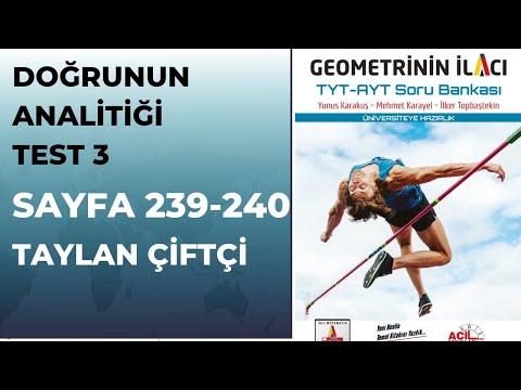 GEOMETRİNİN İLACI SORU BANKASI ( NOKTANIN ANALİTİĞİ TEST_3   SAYFA 239-240 )
