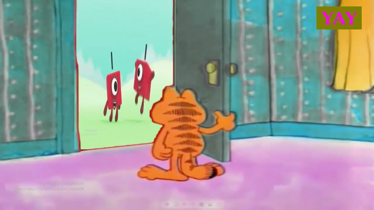 Garfield Answers The Door To Numberblocks ,Theme Song - YouTube