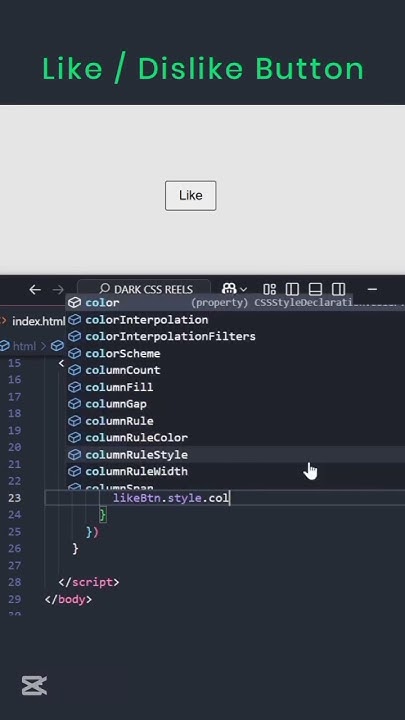 Like Dislike Button Using Html Css And Javascript Webdesign Coding Webdevtutorial Htmlcss