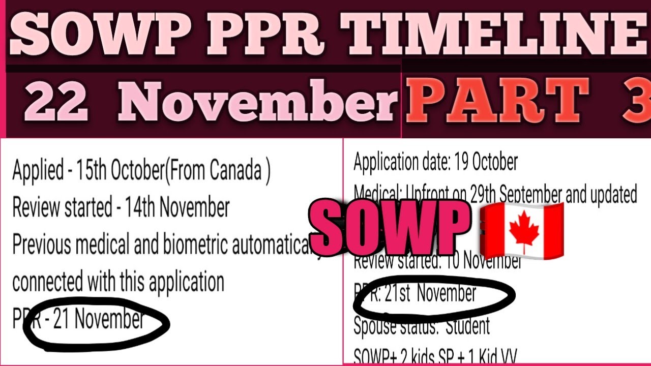 22 November latest ppr timeline SOWP 🇨🇦/ SOWP/ spouse open work permit ...