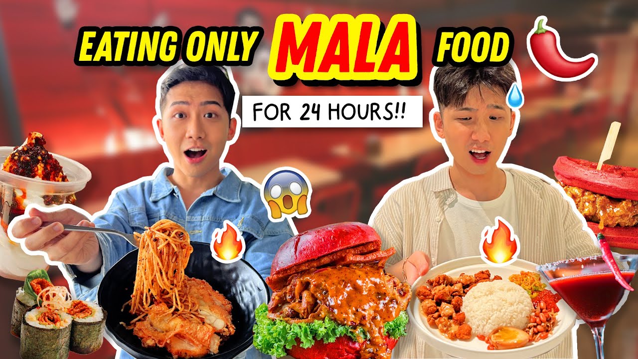 Eating ONLY MALA FOOD for 24 Hours!!! *OMG SPICY* - YouTube