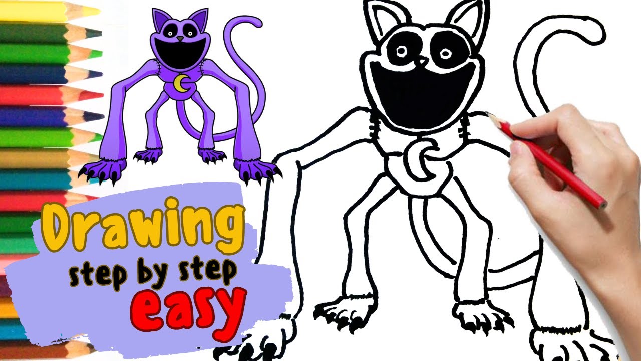 How to Draw CATNAP step by step | Poppy Playtime 3 | Draw Easy 100M ...