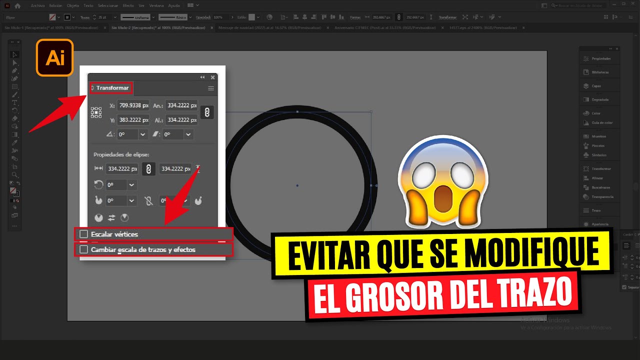 Evitar que se MODIFIQUE el GROSOR del TRAZO en Illustrator (Solución ...