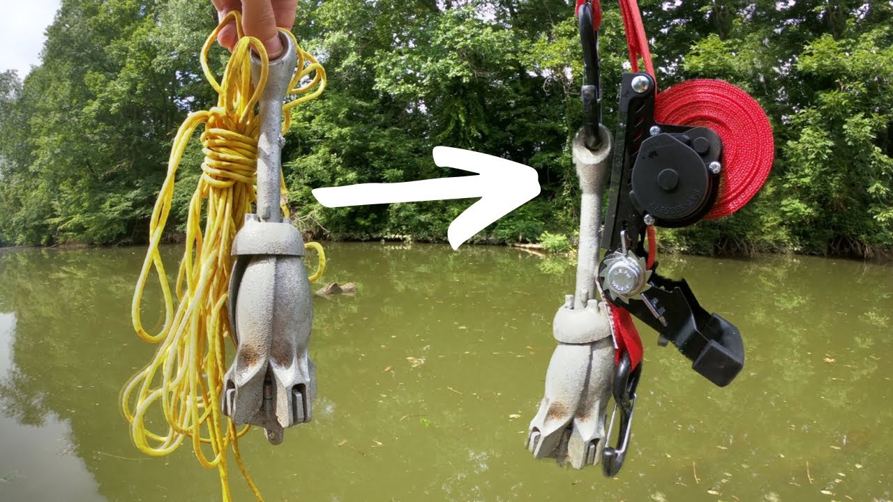 BEST John Boat Anchor System with Auto-Spooling Strap - YouTube