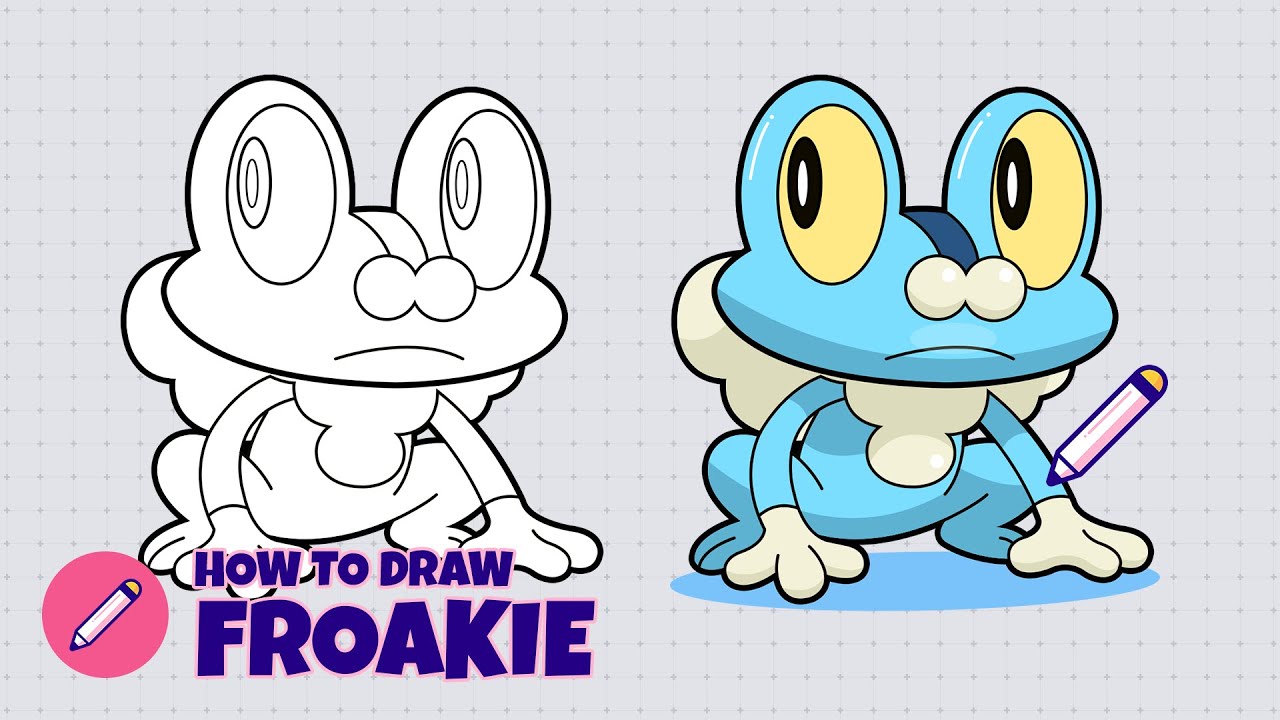 How to draw Froakie (Pokemon)? Step by step drawing tutorial for kids ...