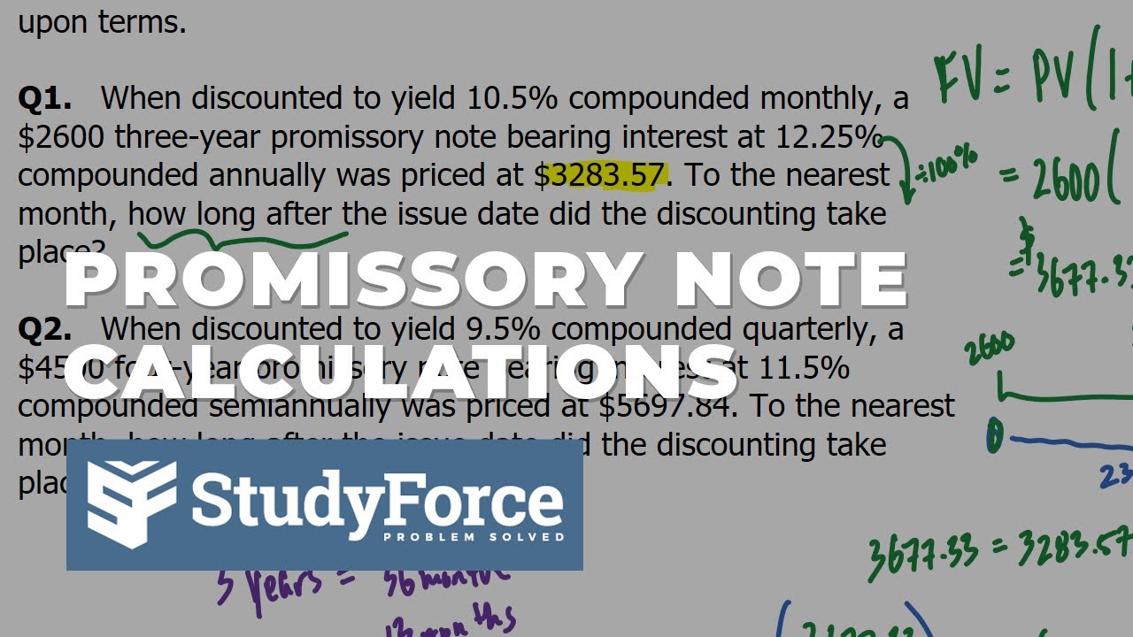 Solving Promissory Note Problems - Calculating Discounting Time - YouTube