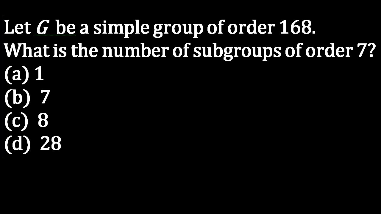sylow first theorem number of ssg group theory abstract algebra - YouTube