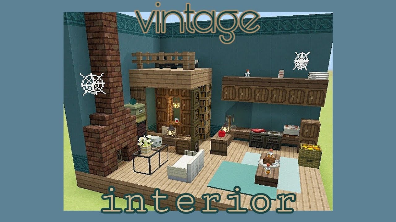 Vintage Interior | Aesthetic Minecraft P.E Speedbuild - YouTube