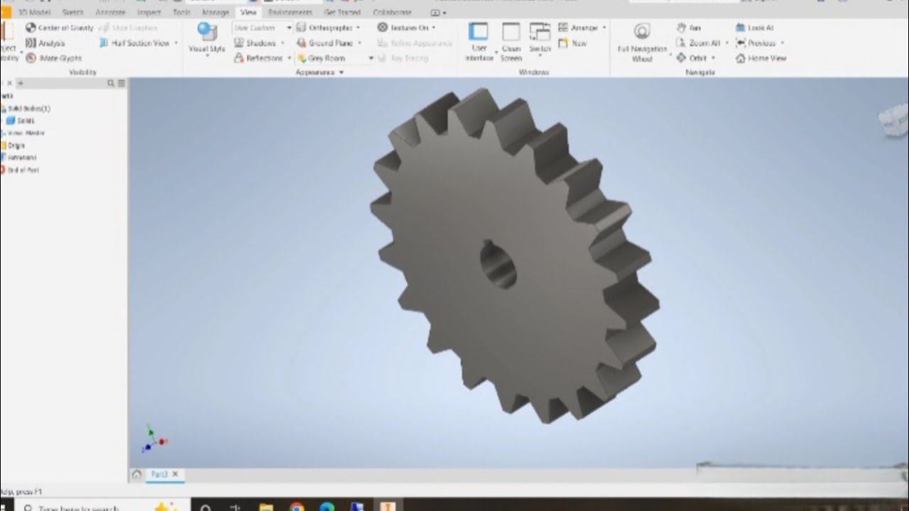 3D design of single cylinder engine flywheel by inventor - YouTube