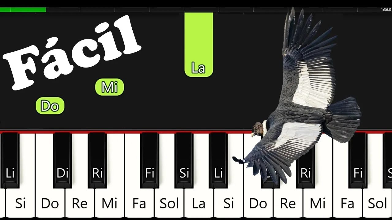 COMO TOCAR El Condor Pasa 🎹 Tutorial Para Piano con Notas ｜ FACIL - YouTube