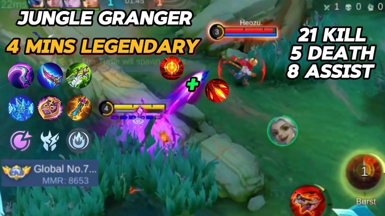 GRANGER 4 MINS LEGENDARY GAMEPLAY | 21 KILL | GRANGER BUILD & EMBLEM ...