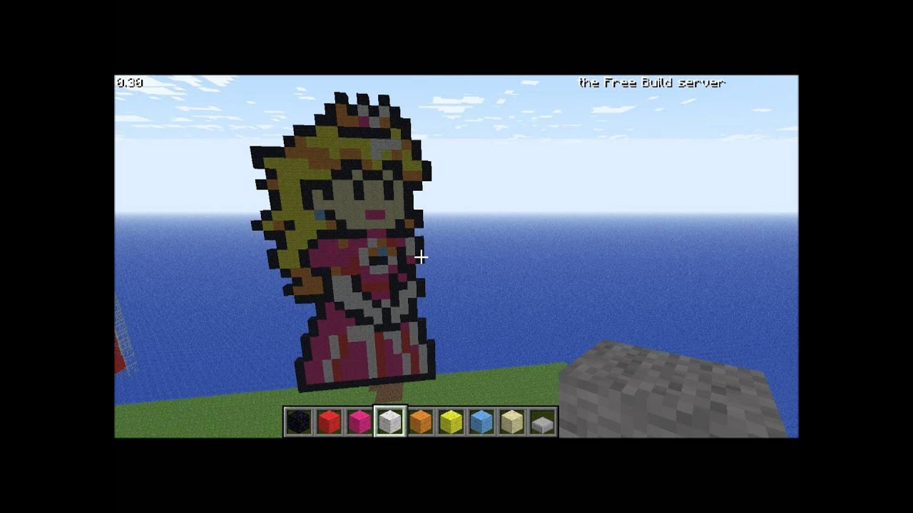 Minecraft Pixel Art - Princess Peach (: - YouTube