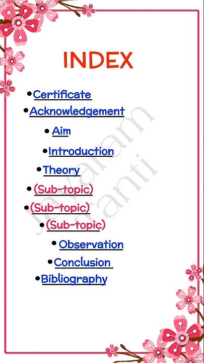 HOW TO WRITE INDEX PAGE || INDEX KAISE LIKHE || HOW TO WRITE INDEX IN ...