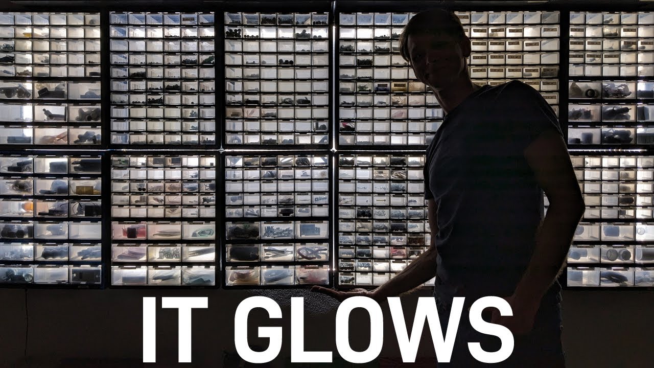 The Wall of Storage: a Backlit Hardware Store at Home - YouTube