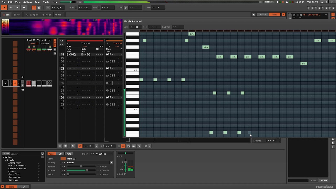 Renoise piano roll tool v0.1 - Preview [Download see description] - YouTube