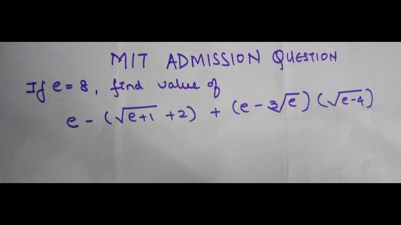 Difficult MIT Question | SOLVED - YouTube