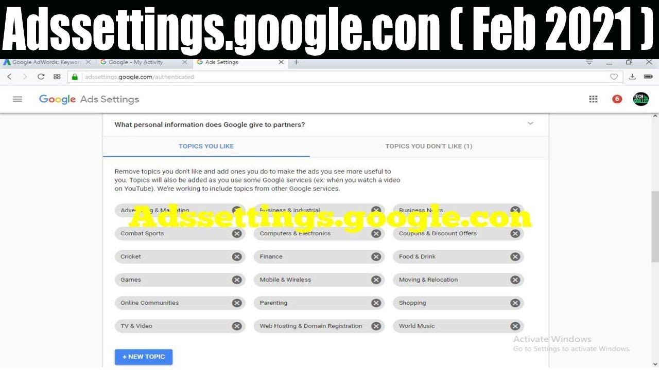 Adssettings.google.con (Feb 2021) Learn To Manage Ads! Watch For More ...