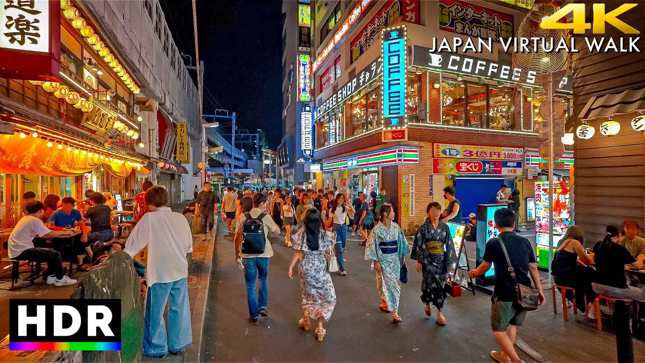 Japan nightlife - Tokyo Inaricho to Ueno Night Walk • 4K HDR - YouTube